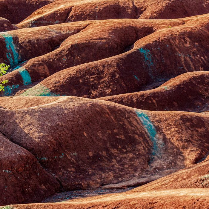 Cheltenham Badlands. Red landscape like on Mars in Ontario