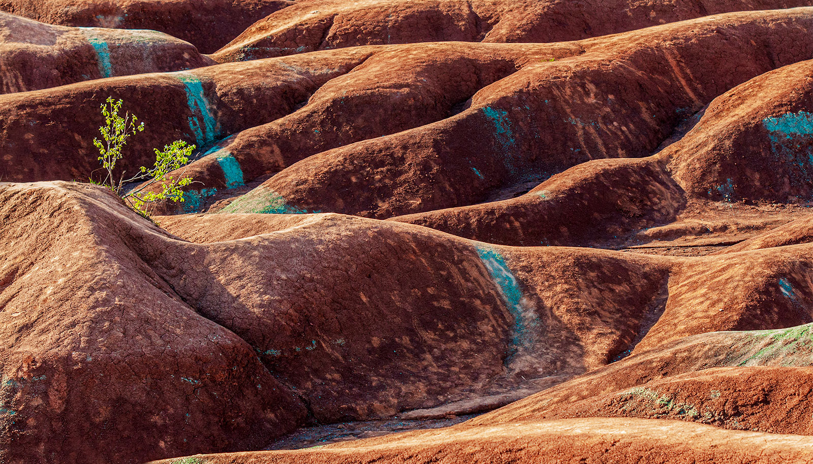 Cheltenham Badlands. Red landscape like on Mars in Ontario